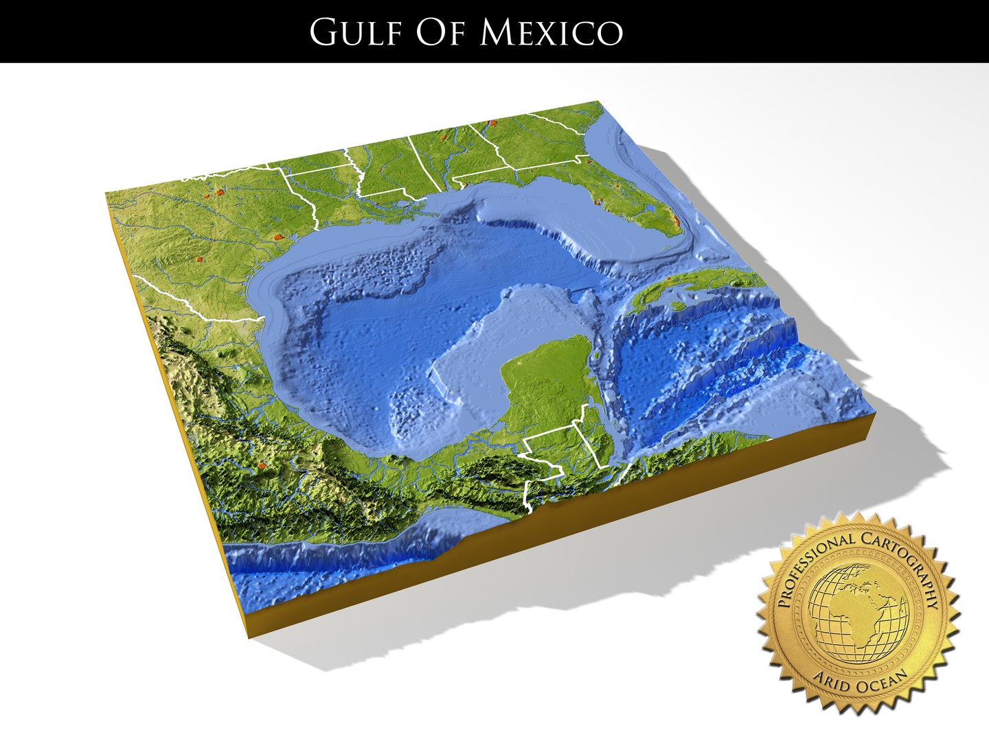 3d Relief Gulf Mexico Topography