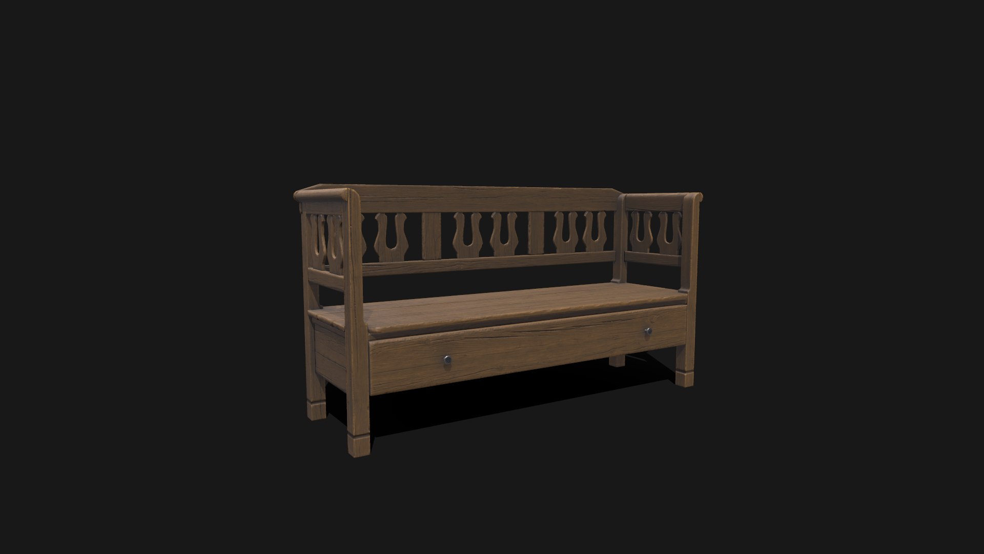 3D Wood Old Bench Model - TurboSquid 1942370