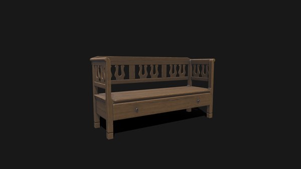 3D Wood old bench model - TurboSquid 1942370