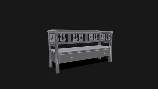 3D Wood old bench model - TurboSquid 1942370