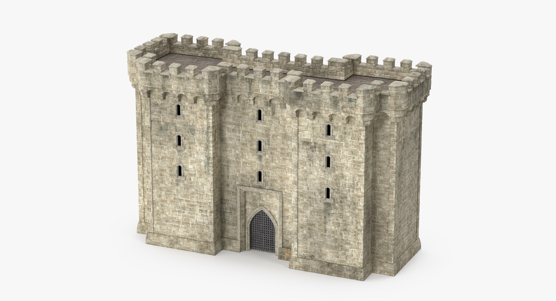 3d Model Gatehouse Portcullis 01