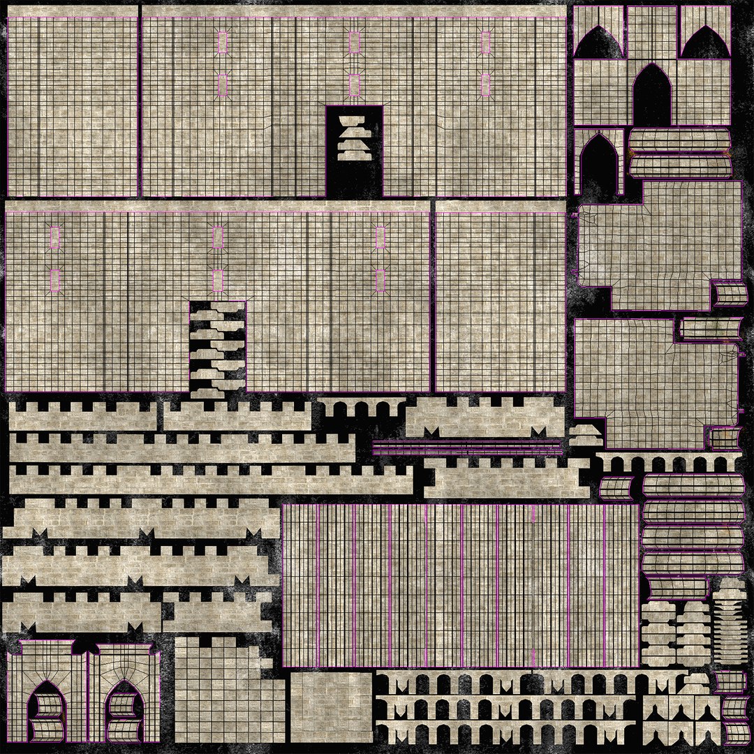3d model gatehouse portcullis 01