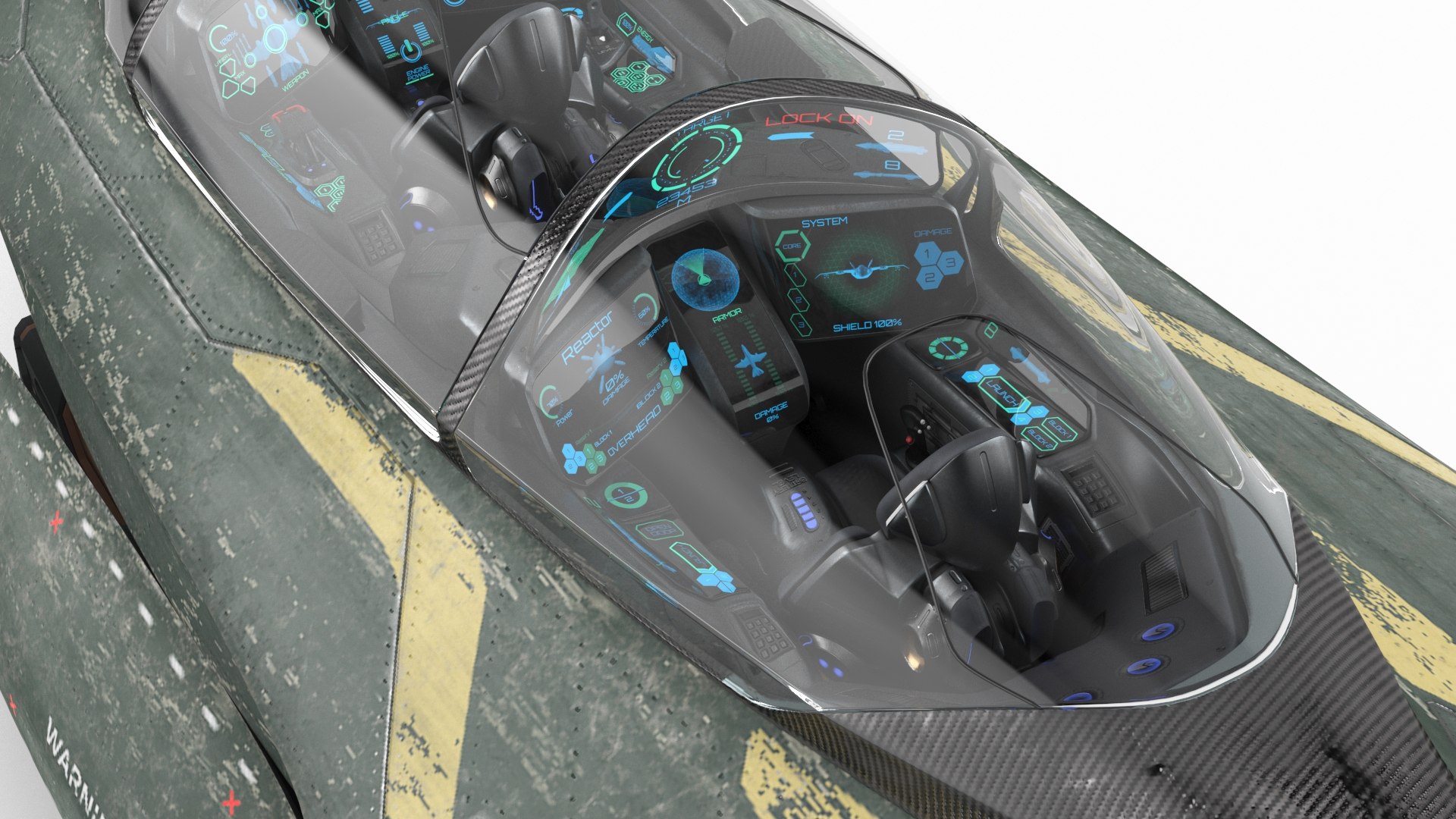 3D Damaged Sci Fi Fighter Jet With Weapon And Chassis - TurboSquid 2302745