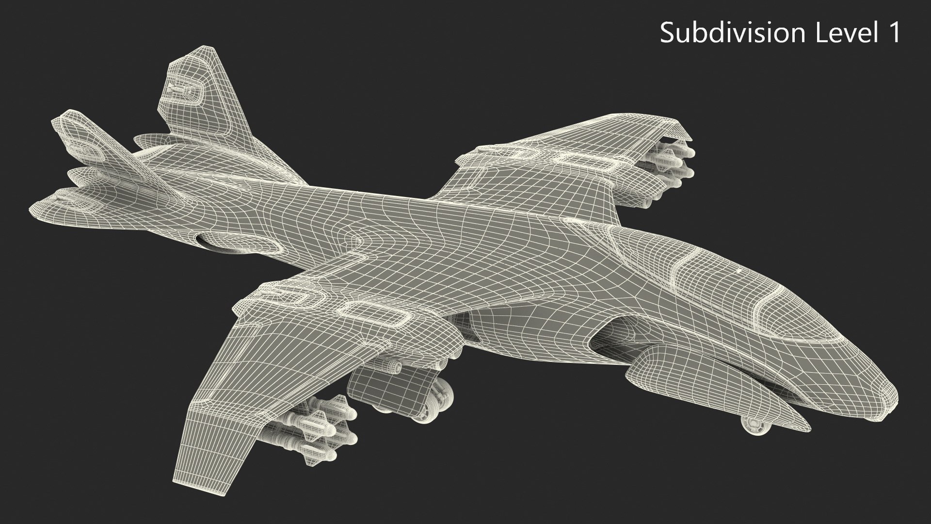3D Damaged Sci Fi Fighter Jet With Weapon And Chassis - TurboSquid 2302745