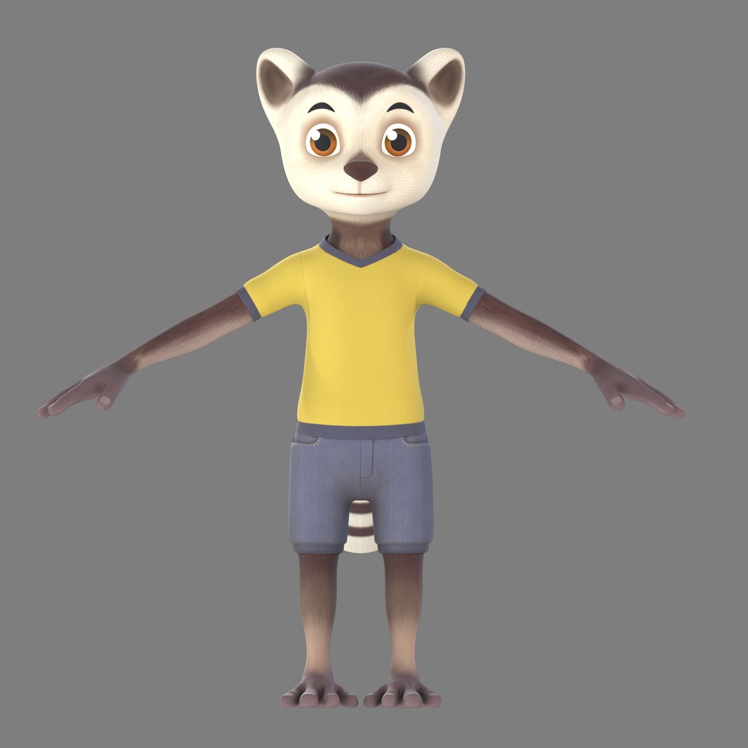 3D Cartoon LemurCatta - TurboSquid 2251804