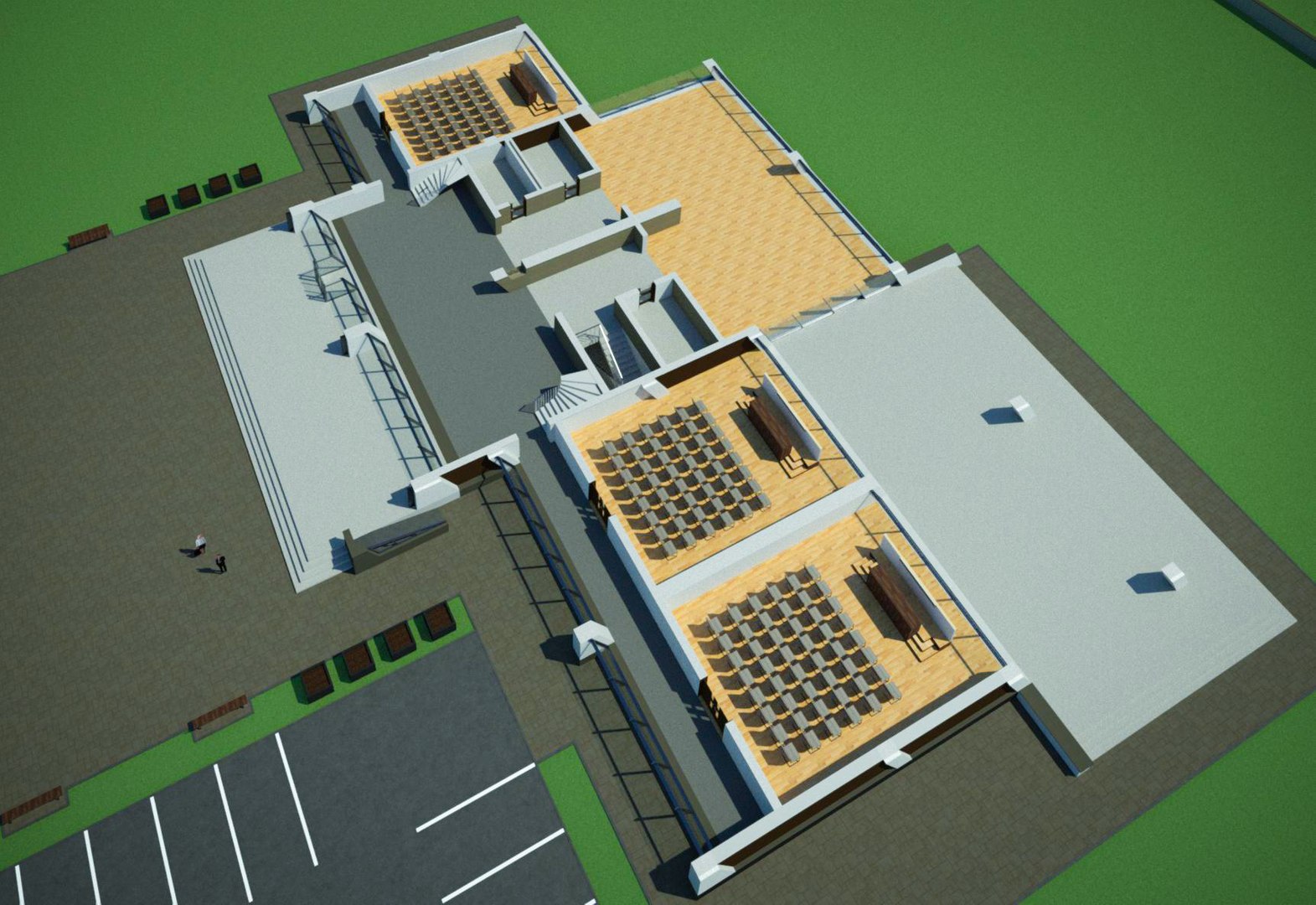 3D conference centre building structure - TurboSquid 1536218
