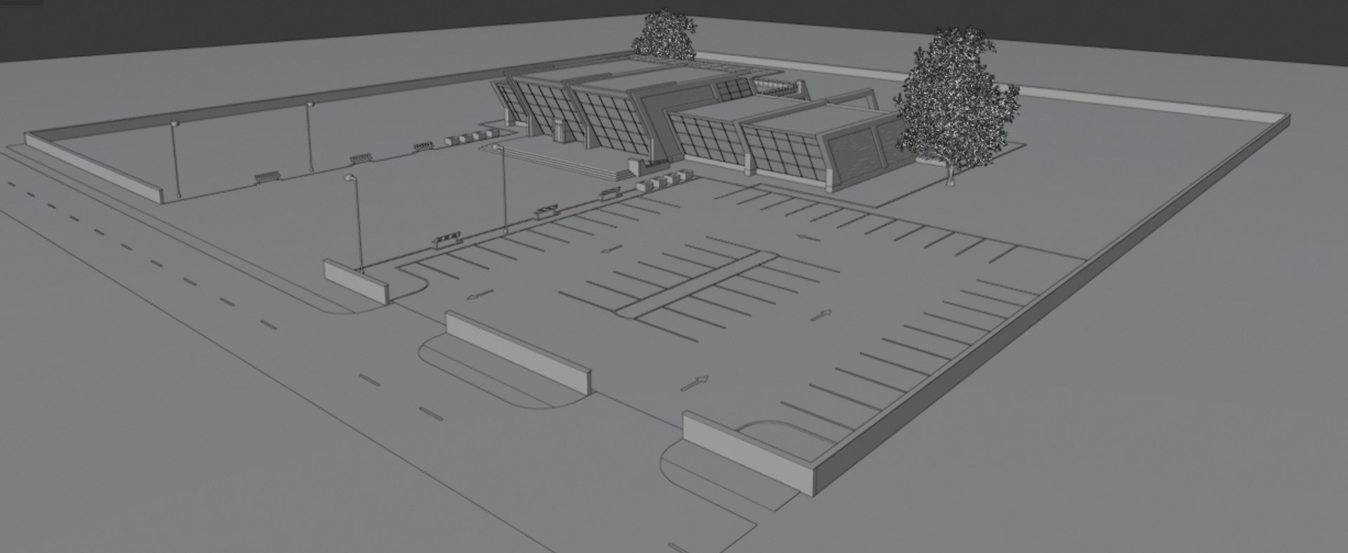 3D conference centre building structure - TurboSquid 1536218