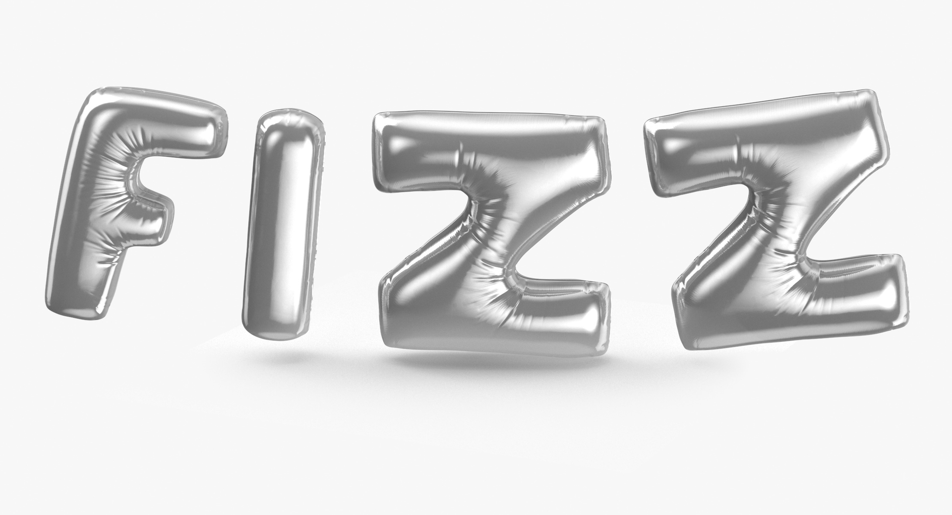 Foil Baloon Words FIZZ Silver 3D - TurboSquid 1738891