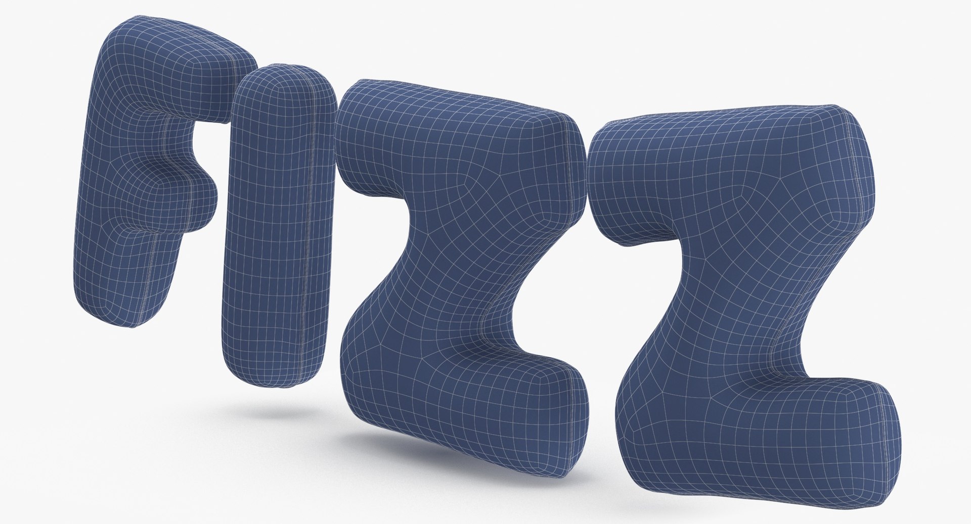 Foil Baloon Words FIZZ Silver 3D - TurboSquid 1738891