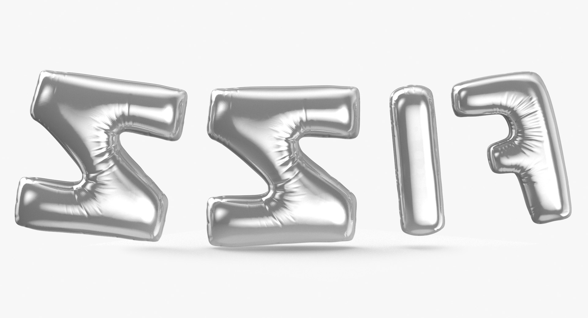 Foil Baloon Words FIZZ Silver 3D - TurboSquid 1738891