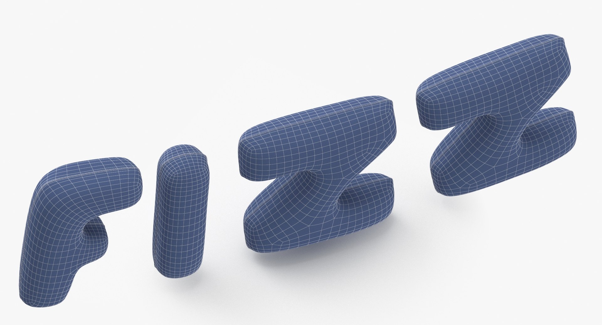 Foil Baloon Words FIZZ Silver 3D - TurboSquid 1738891