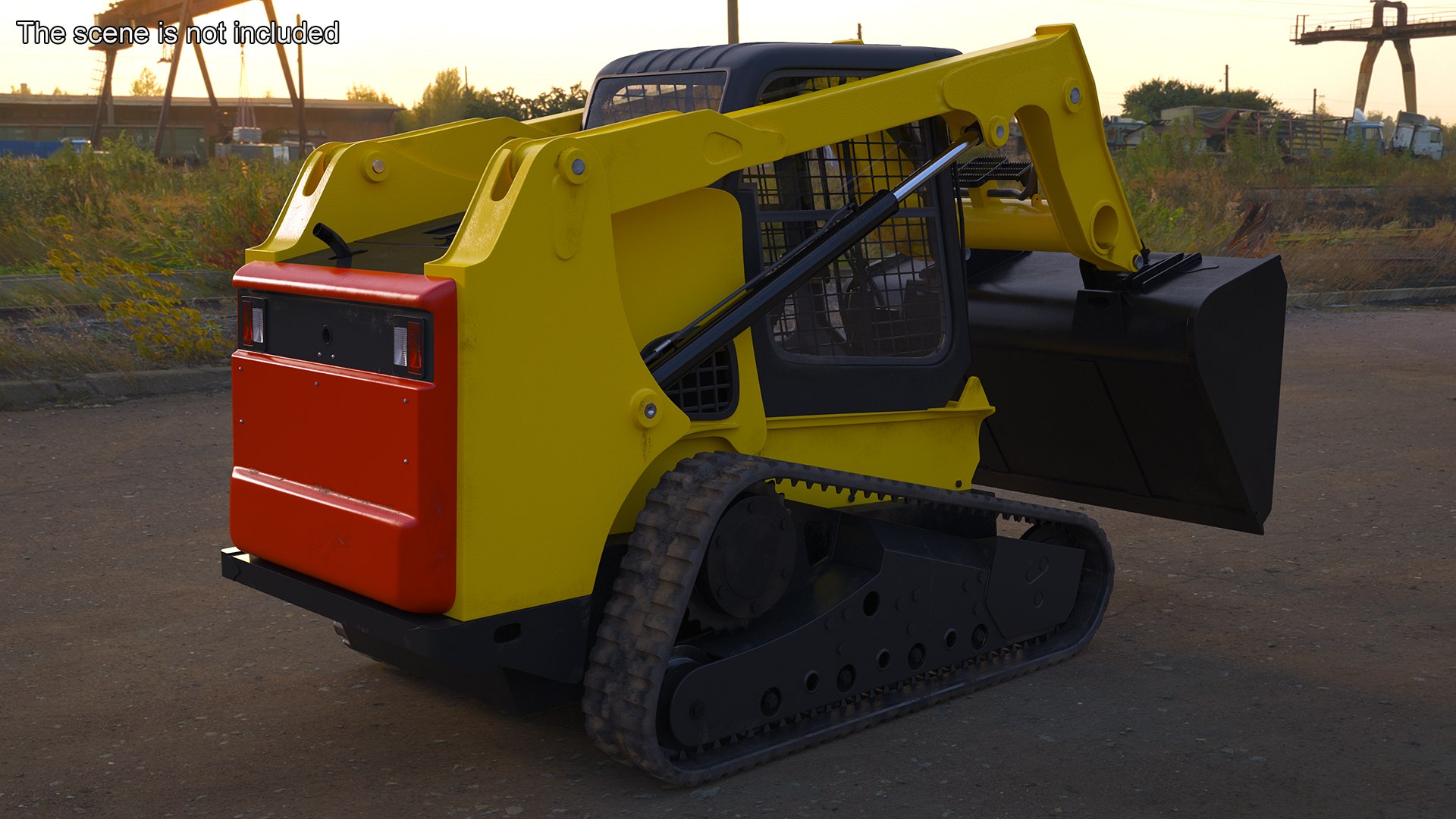 Skid Steer Or Compact Track Loader Yellow Rigged For Maya 3D Model ...