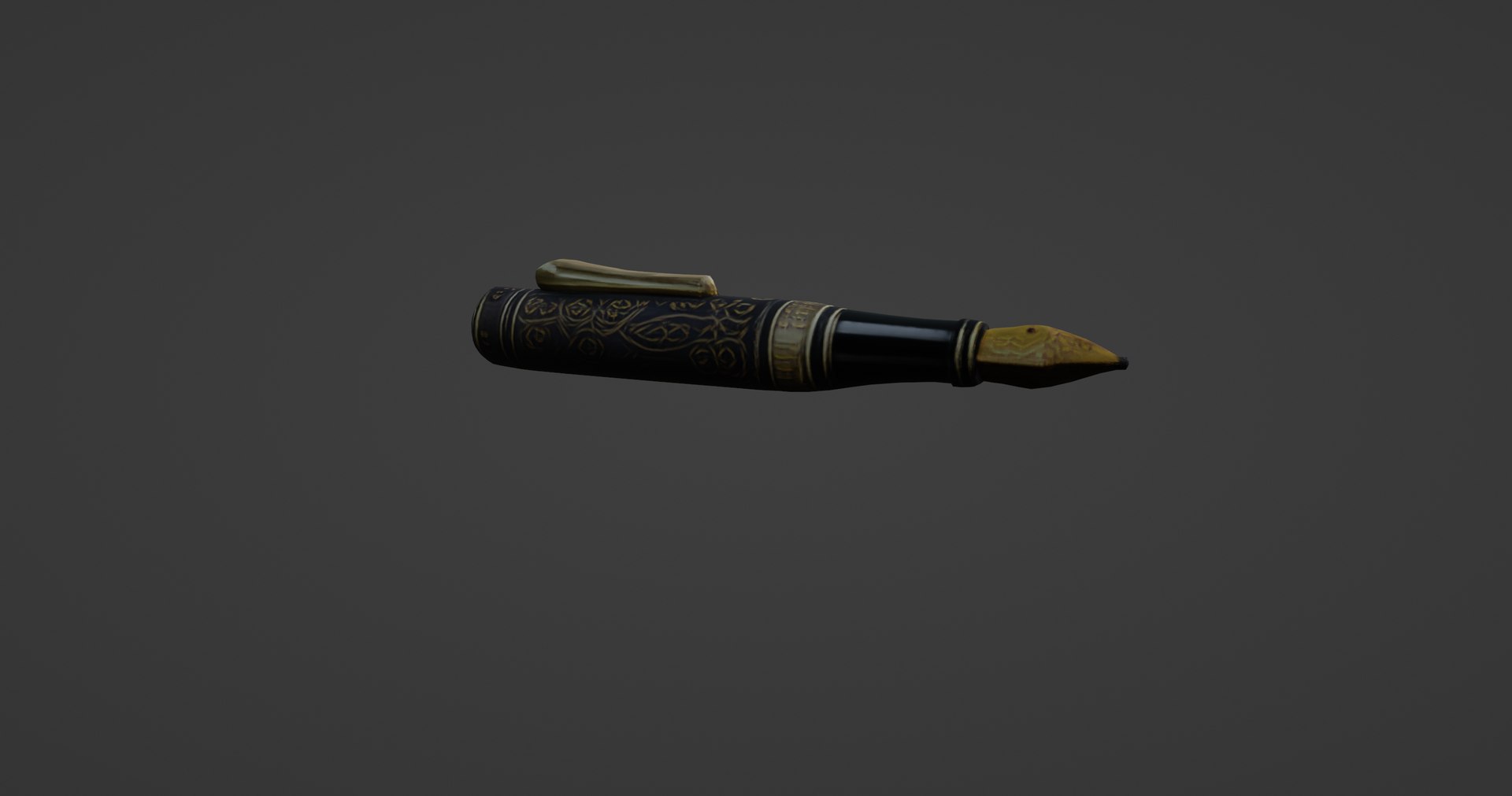 3D Luxury Fountain Pen - Gold And Black Edition - TurboSquid 2352851
