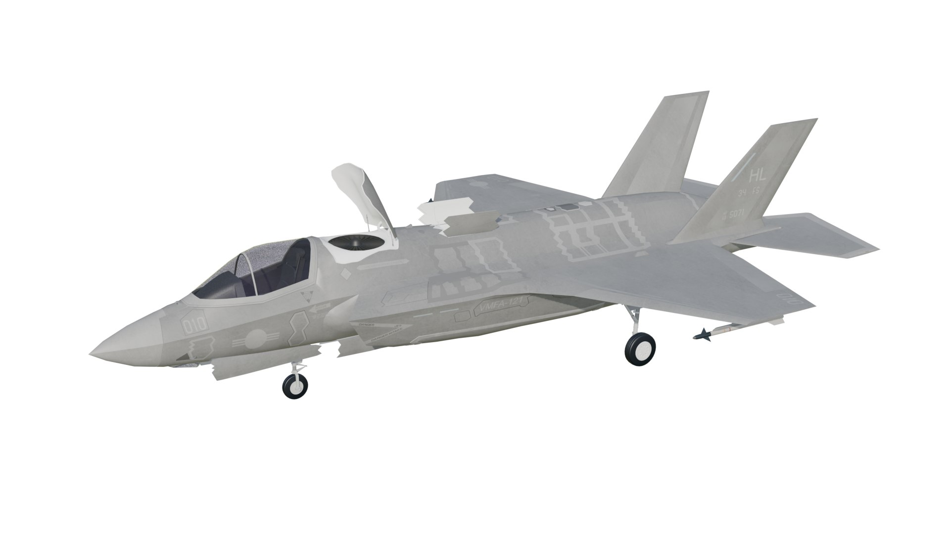 3D Model Modern Fighter VTOL Jet F-35B II - TurboSquid 2431305