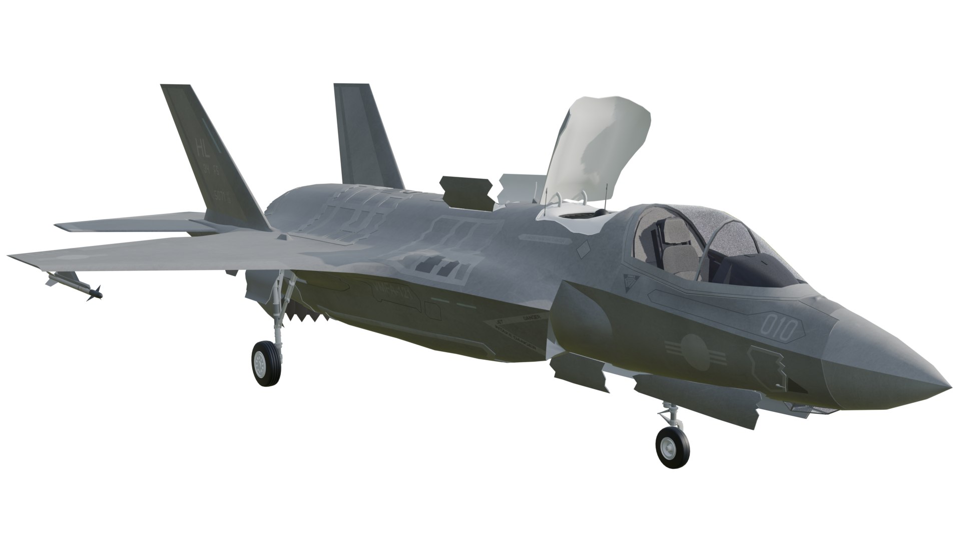 3D Model Modern Fighter VTOL Jet F-35B II - TurboSquid 2431305