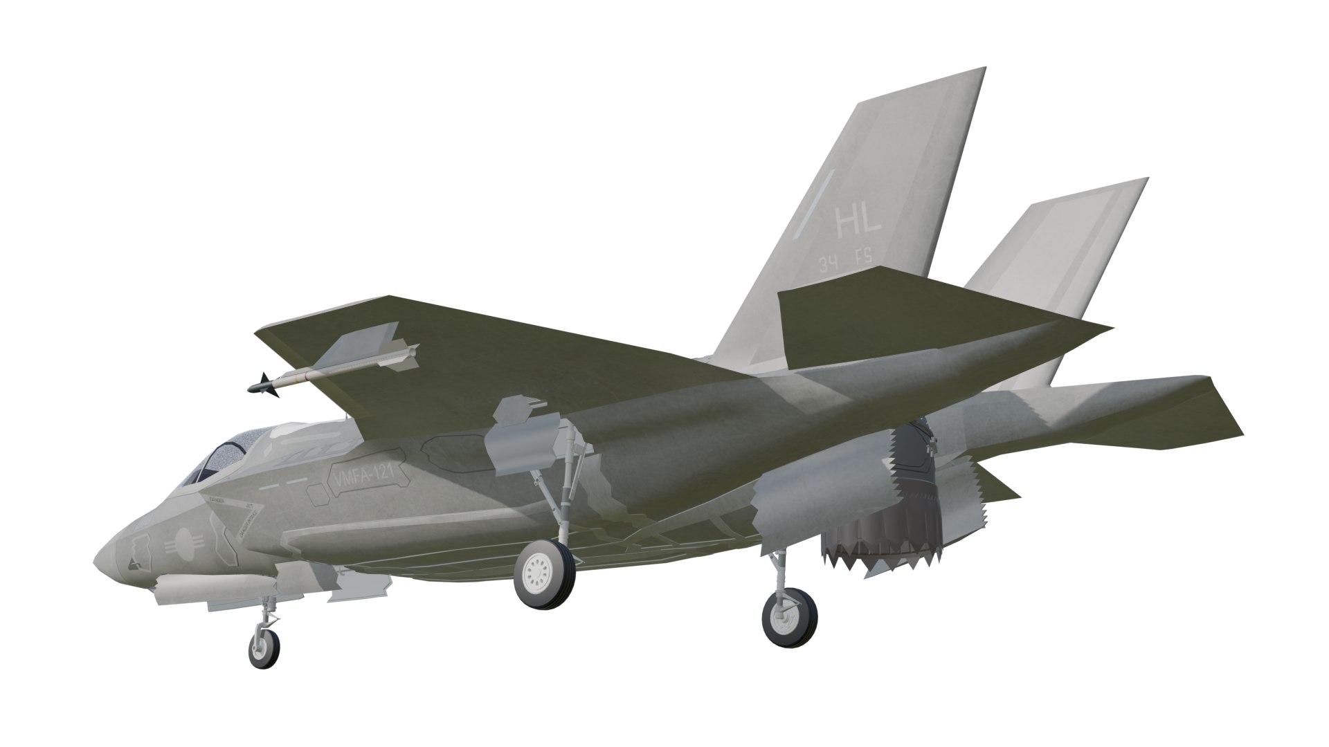 3D Model Modern Fighter VTOL Jet F-35B II - TurboSquid 2431305