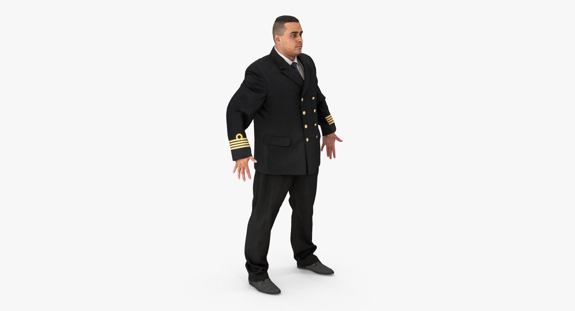 Tyler Sea Captain Uniform A Pose Model - TurboSquid 2089141