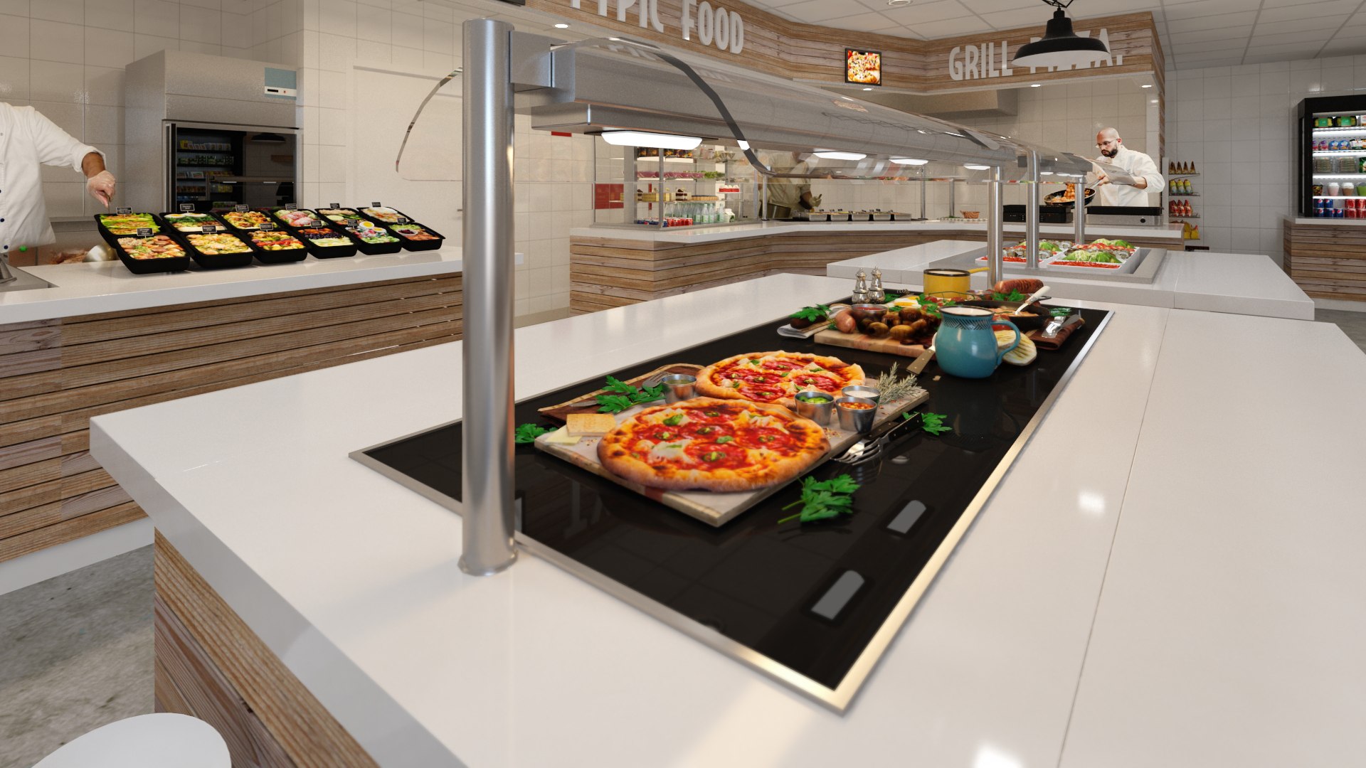 Self-service Corporate Cafeteria 3D Model - TurboSquid 2255414