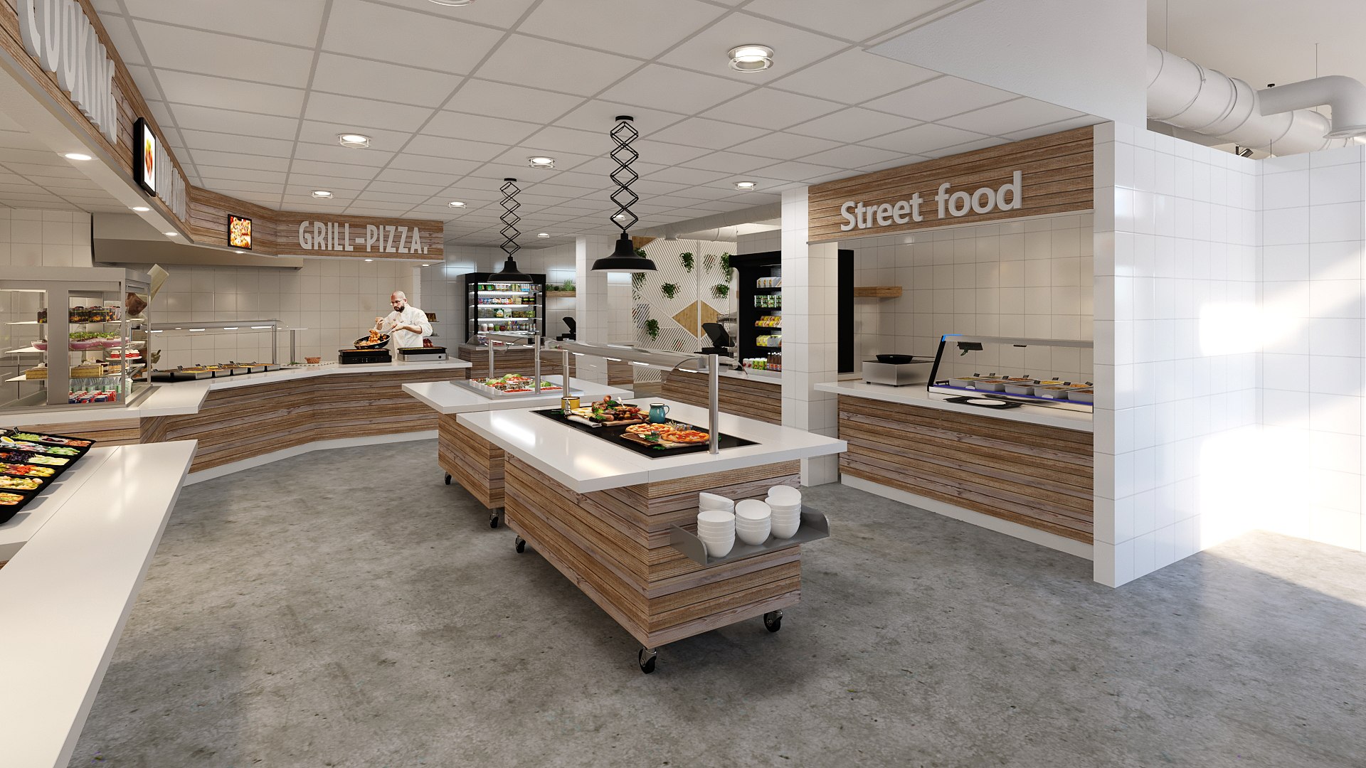 Self-service Corporate Cafeteria 3D Model - TurboSquid 2255414