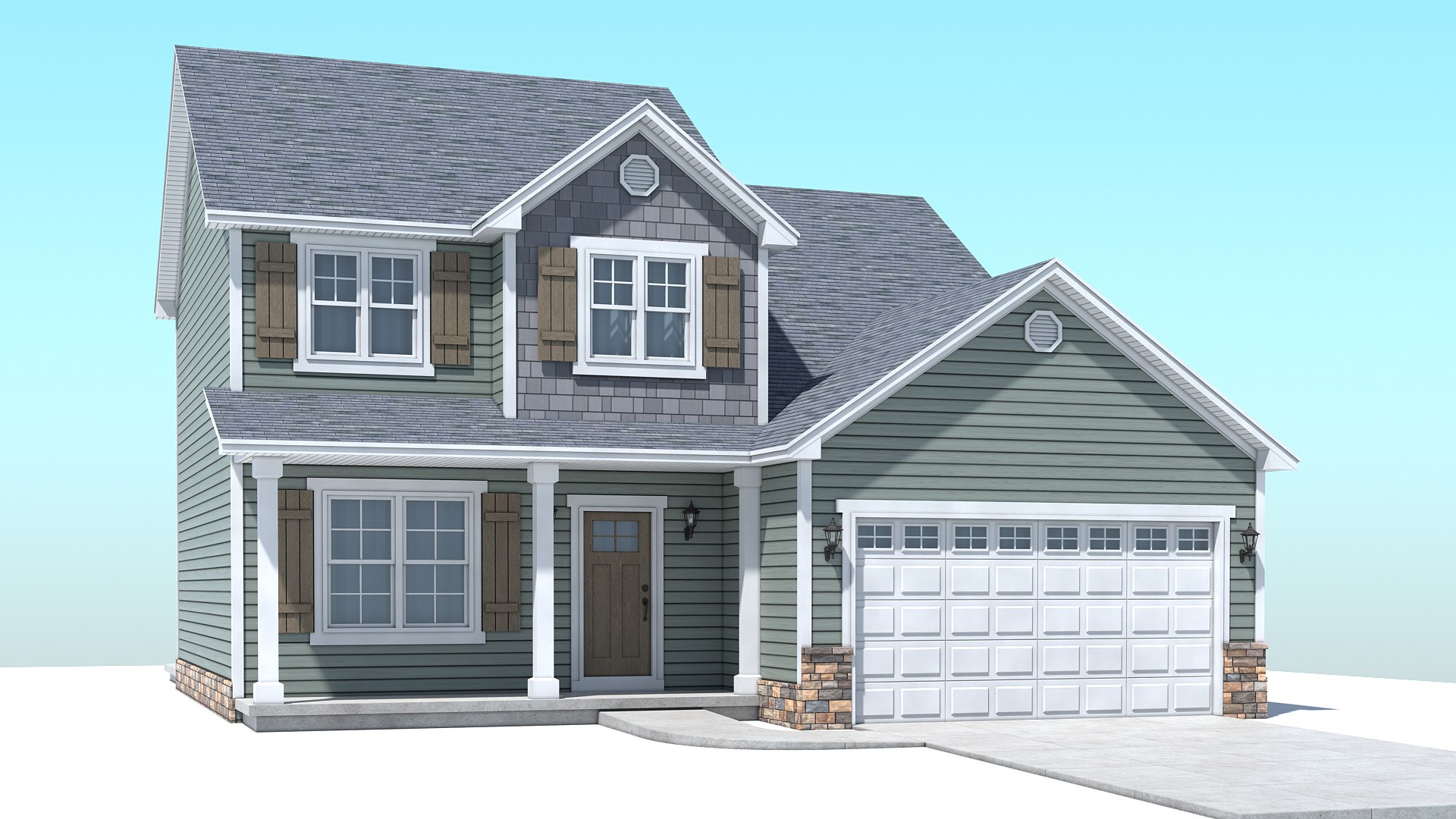 3D Model Classic American House - TurboSquid 1440739