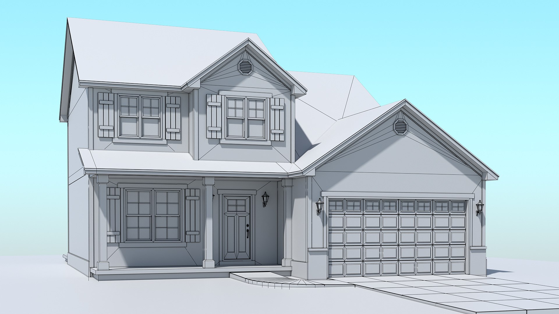 3D Model Classic American House - TurboSquid 1440739