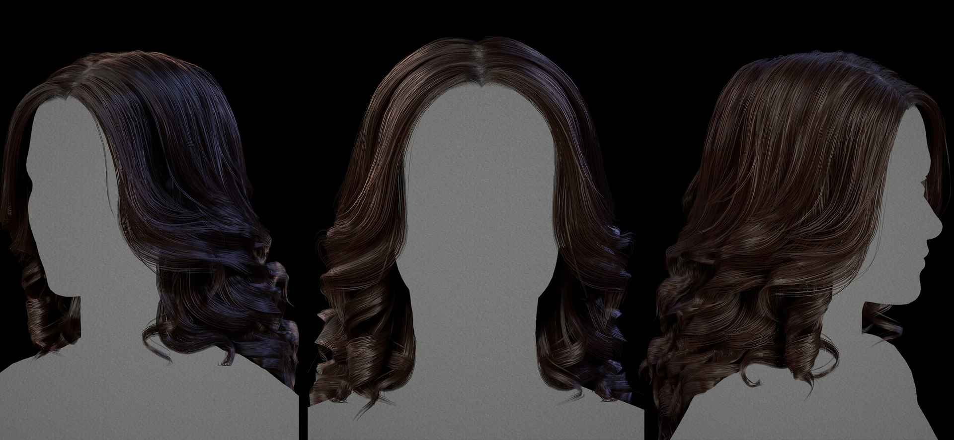 Real-Time Female Curly Hair 01 for Games 3D model - TurboSquid 2140446