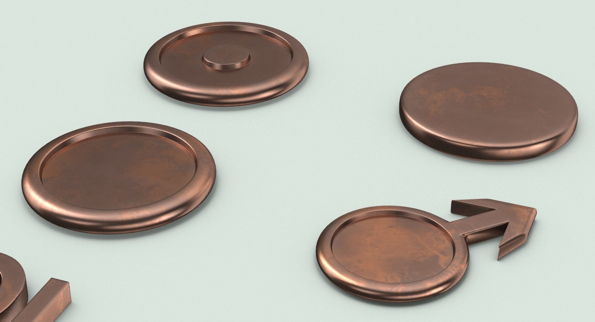 Astrological Symbols Copper Model - TurboSquid 1351649