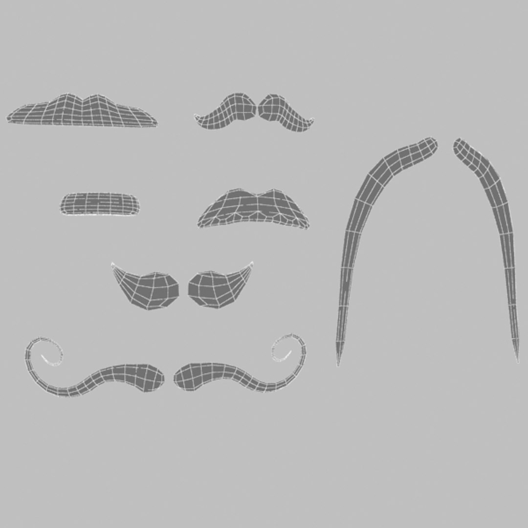 3d Moustaches Model