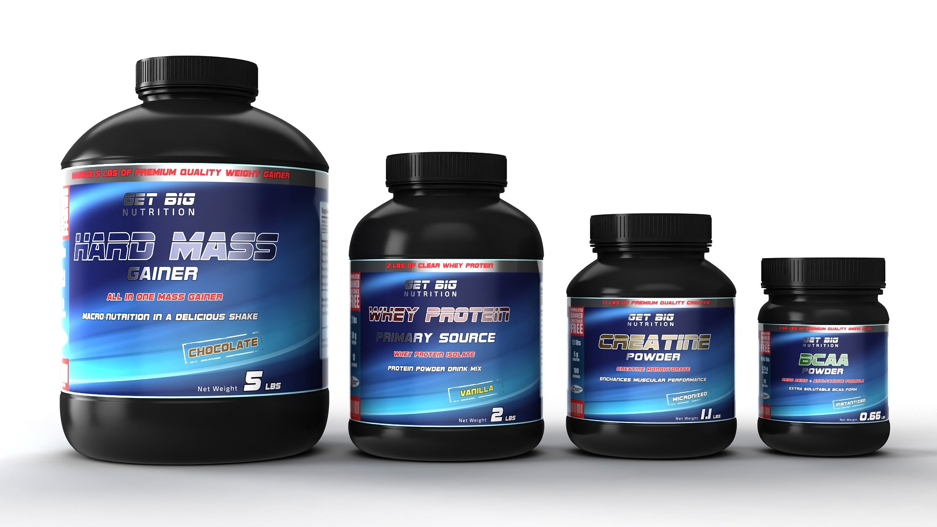 3d Sports Nutrition Supplements Pack Model