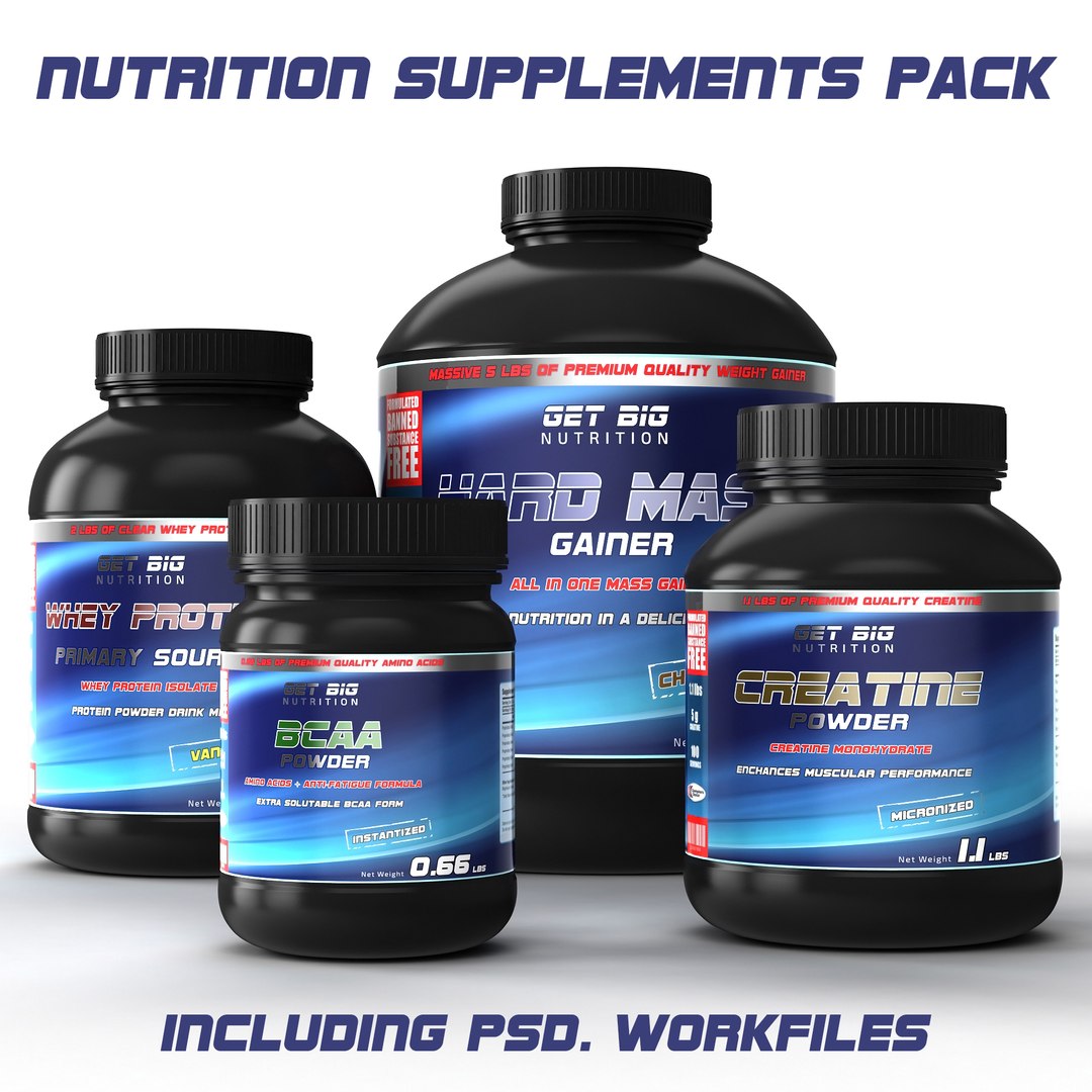 3d Sports Nutrition Supplements Pack Model