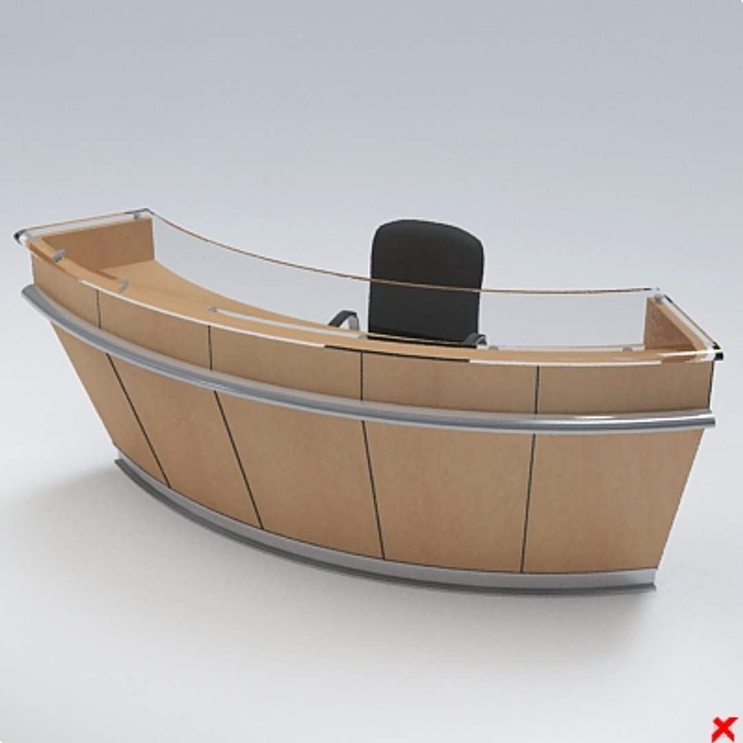 counter desk 3d max