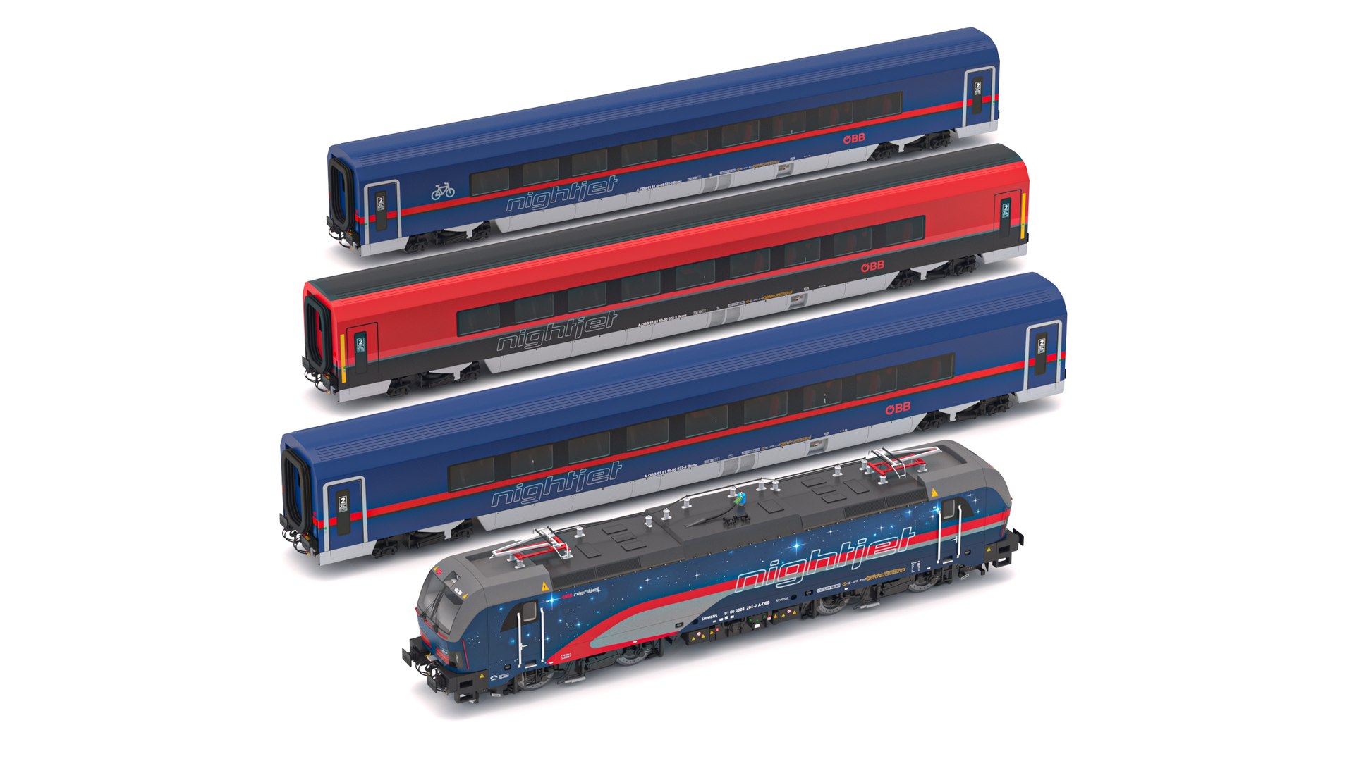 3D Passenger Train OBB Nightjet Collection 1 - TurboSquid 2183662