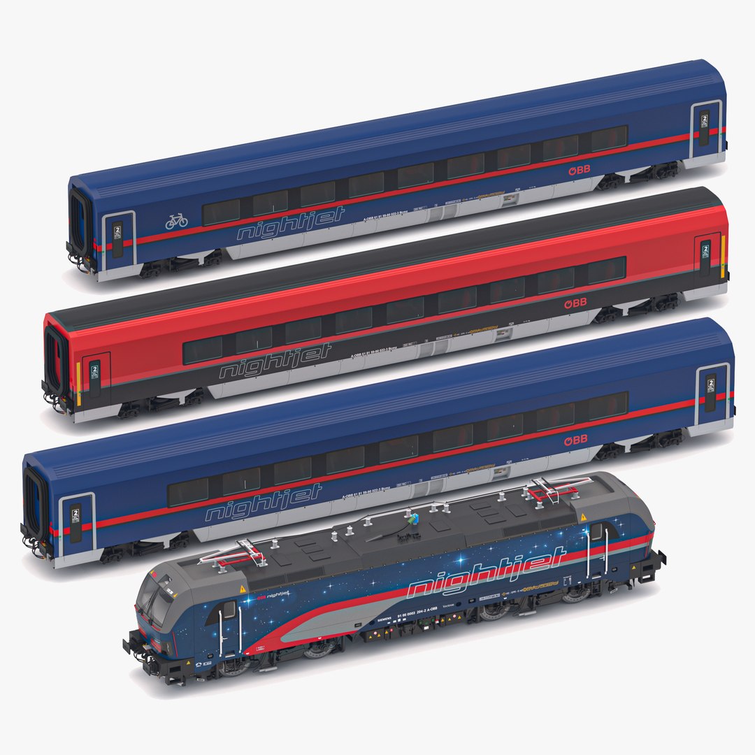 3D Passenger Train OBB Nightjet Collection 1 - TurboSquid 2183662