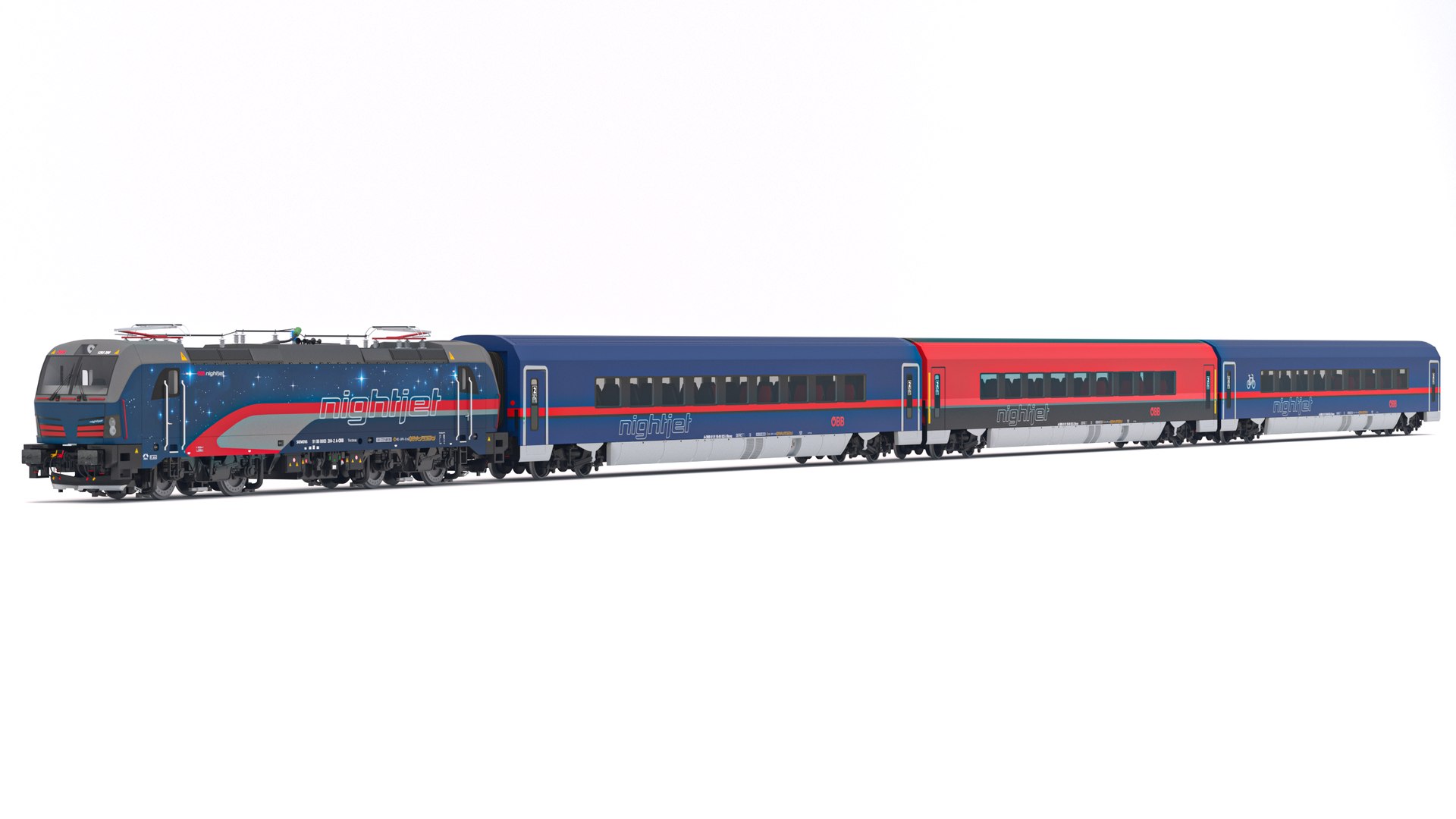 3D Passenger Train OBB Nightjet Collection 1 - TurboSquid 2183662
