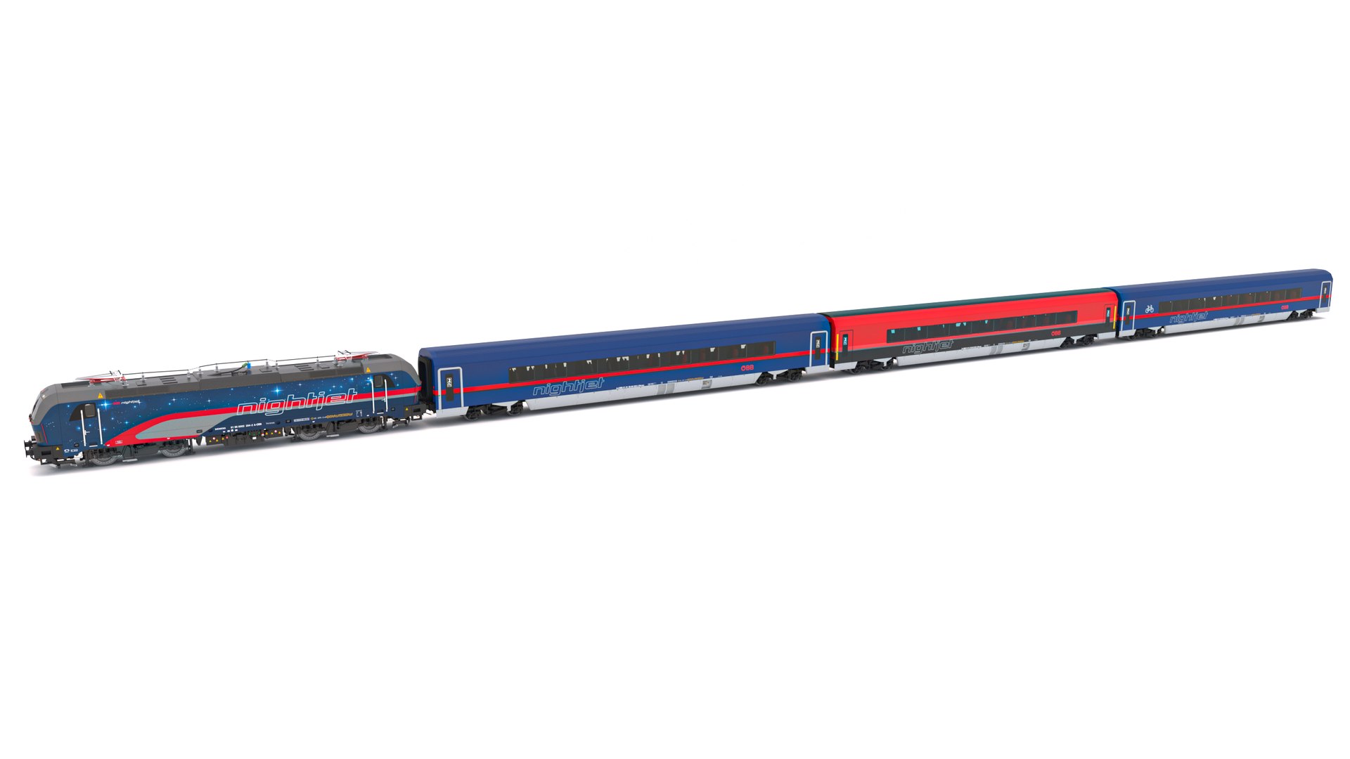 3D Passenger Train OBB Nightjet Collection 1 - TurboSquid 2183662