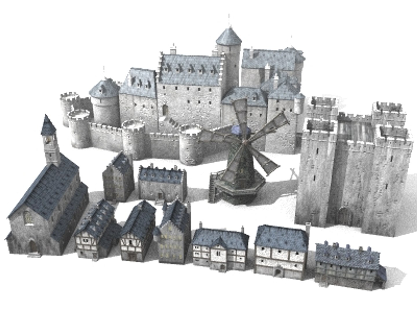 Medieval Building Castles 3d Model