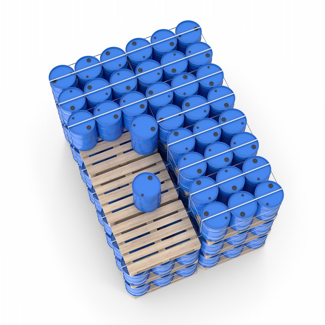 Stacked Barrels On Pallets 3D Model - TurboSquid 2063817