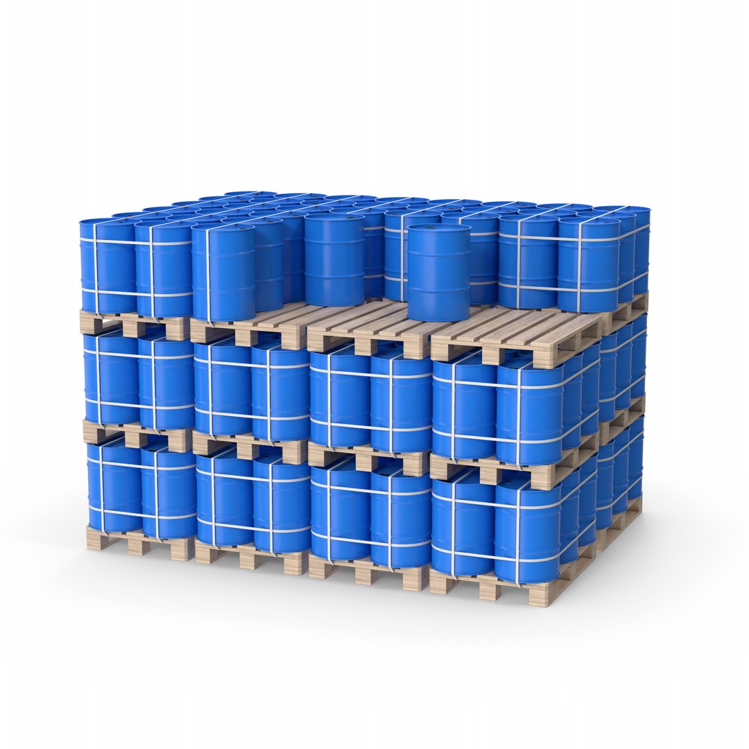 Stacked Barrels On Pallets 3D Model - TurboSquid 2063817