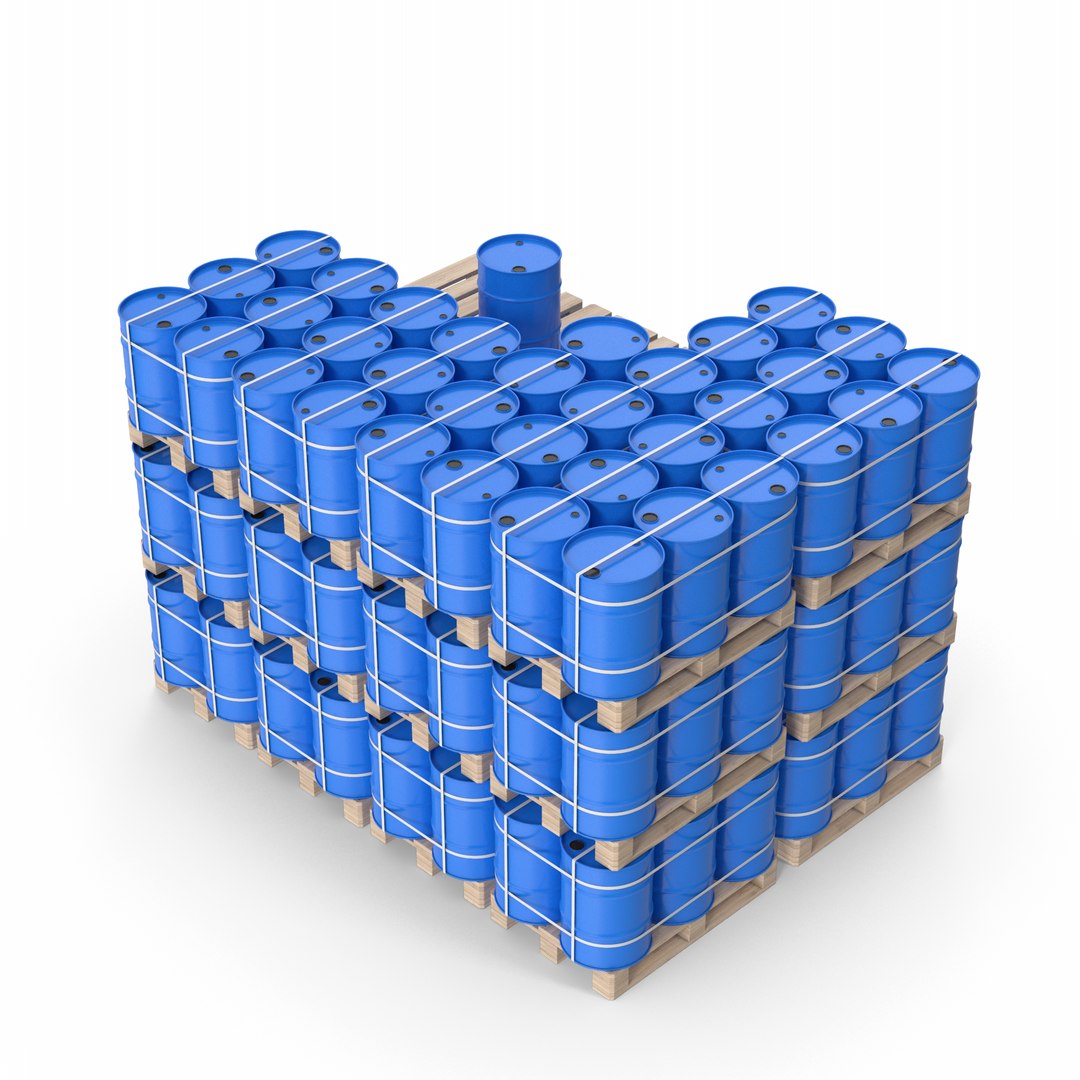 Stacked Barrels On Pallets 3D Model - TurboSquid 2063817