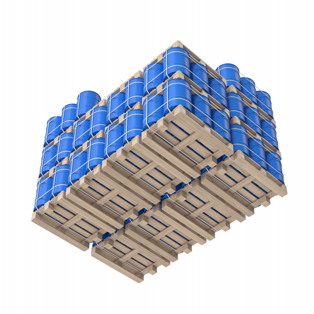 Stacked Barrels On Pallets 3D Model - TurboSquid 2063817