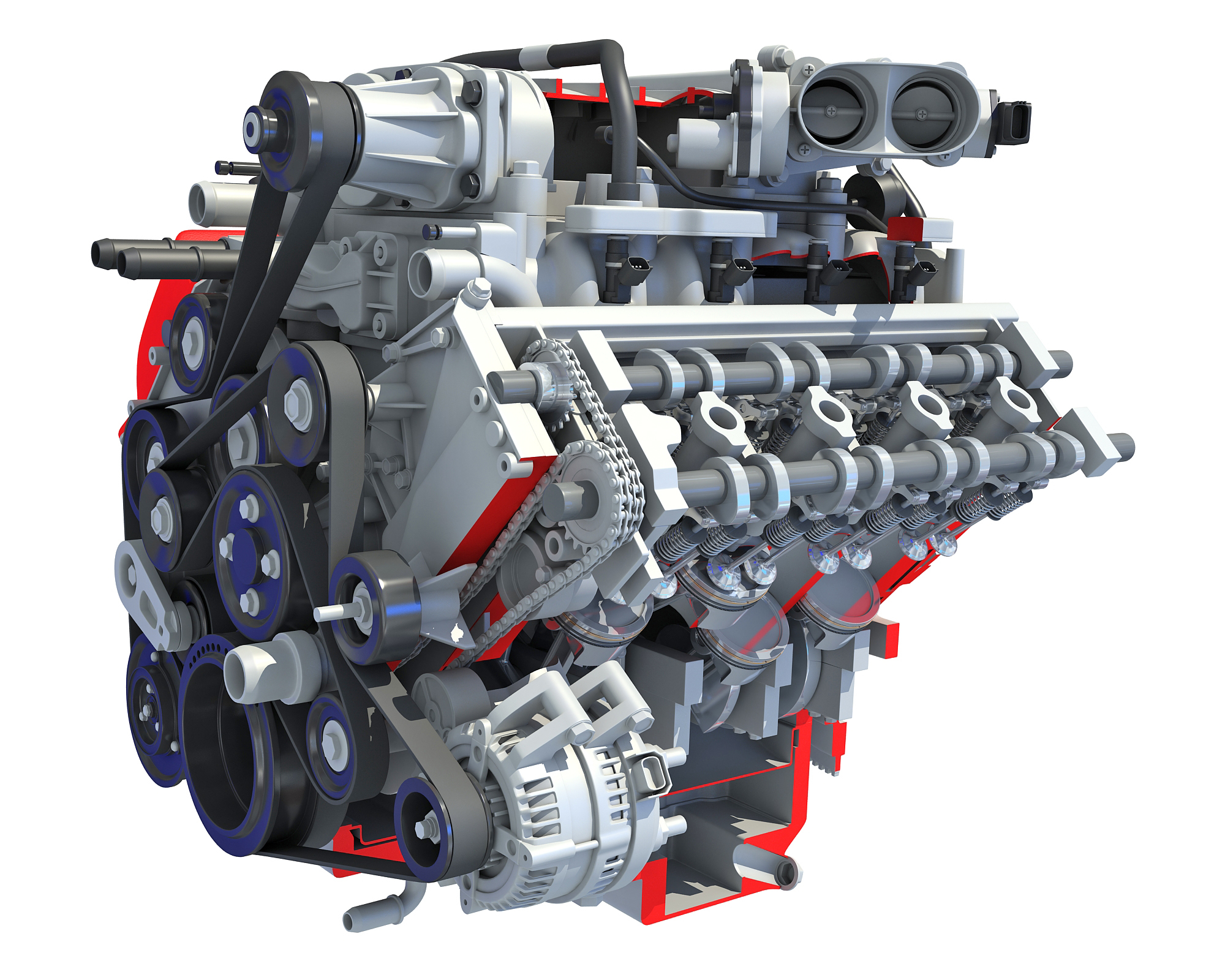 3D model v8 engine cutaway - TurboSquid 1414564