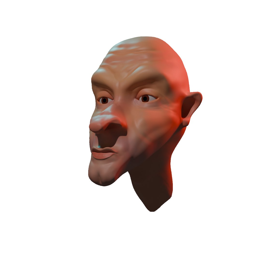 Realistic Stylized Old Male Face 3D Model Detailed Head Sculpt 3D Model ...