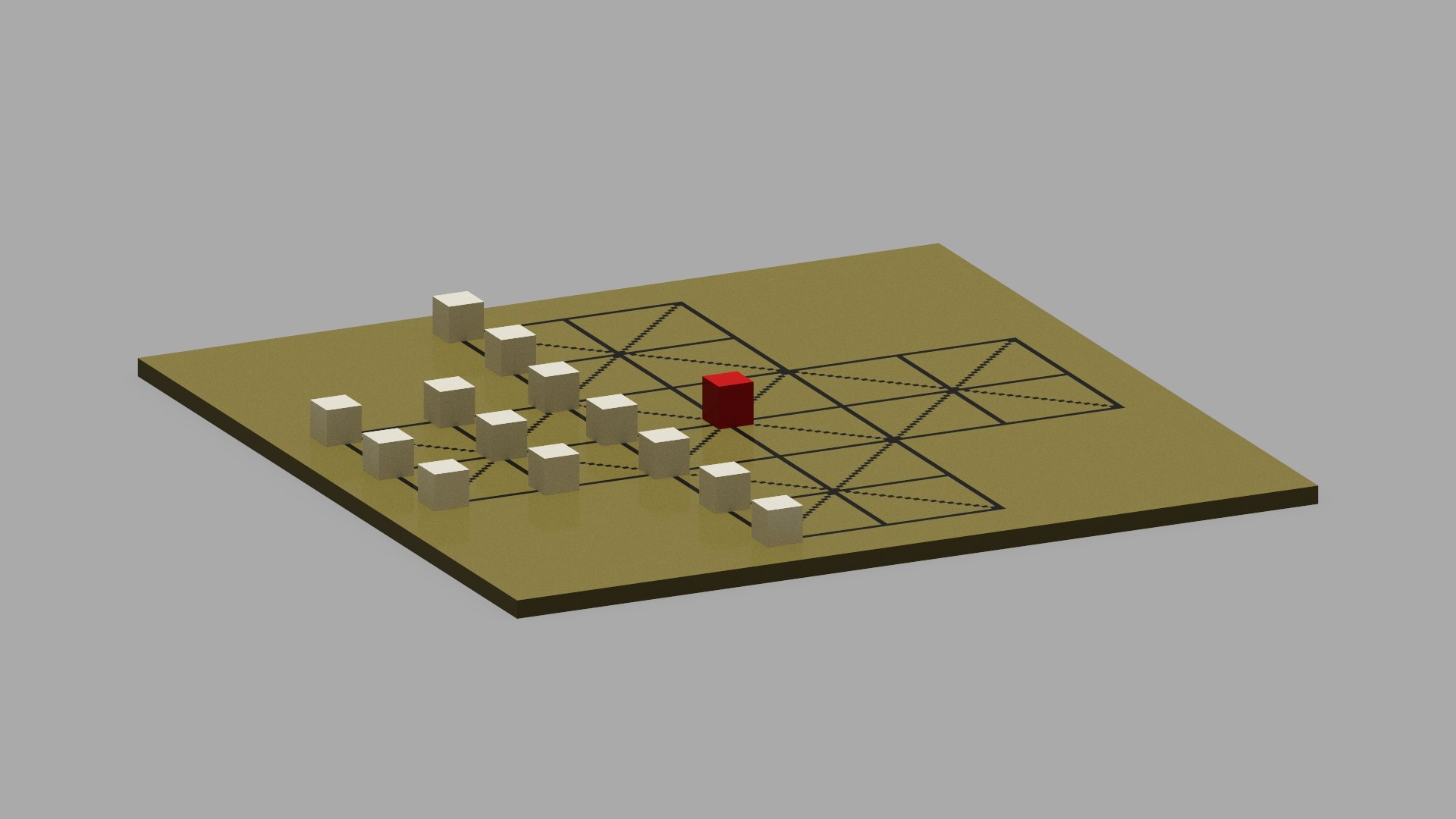 Voxel Fox and Geese Board Game 3D - TurboSquid 1863009