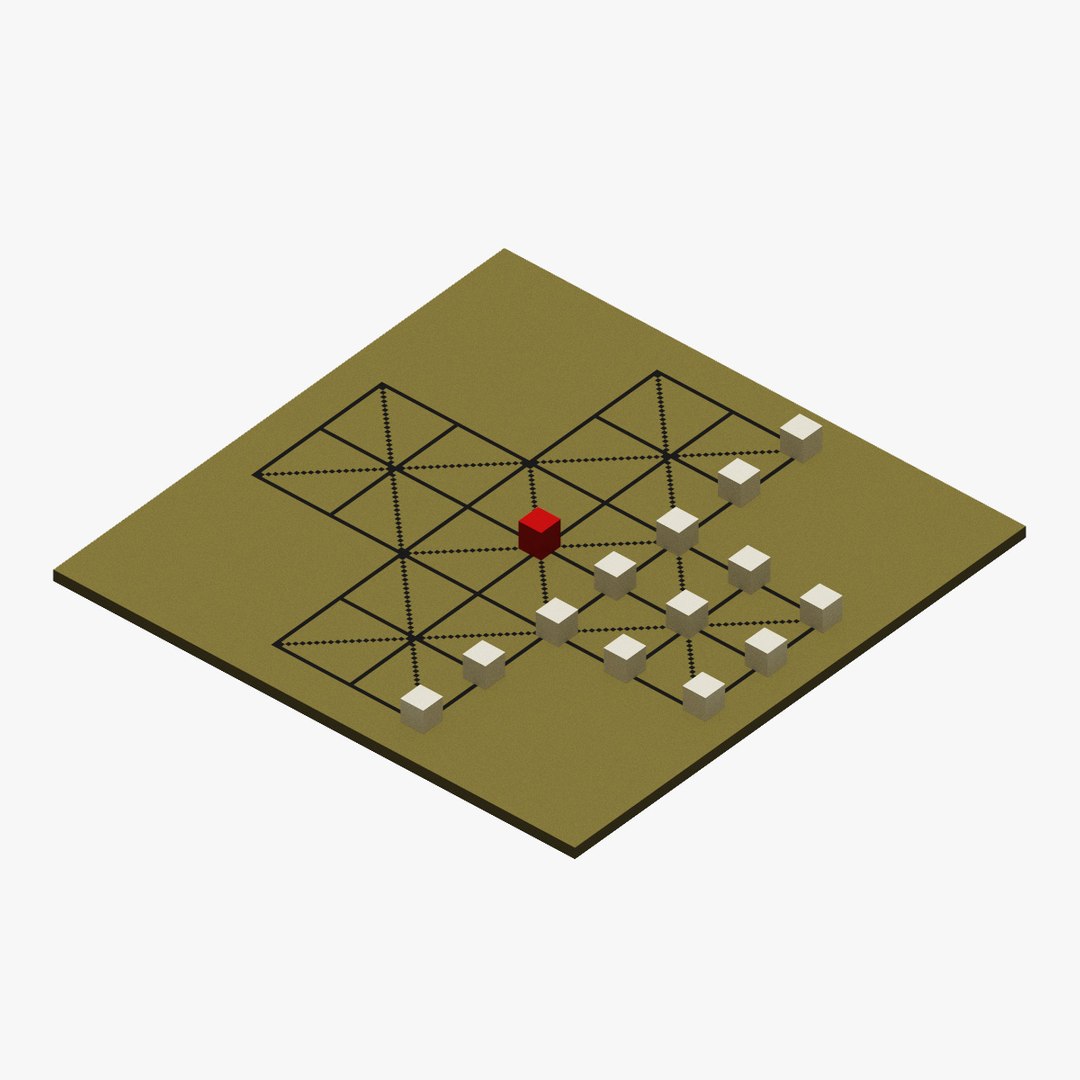 Voxel Fox and Geese Board Game 3D - TurboSquid 1863009