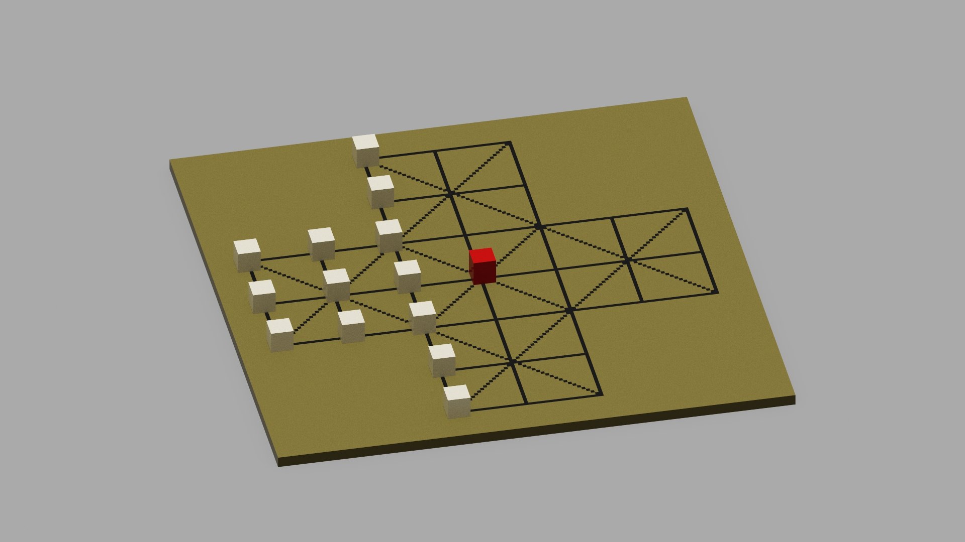 Voxel Fox and Geese Board Game 3D - TurboSquid 1863009