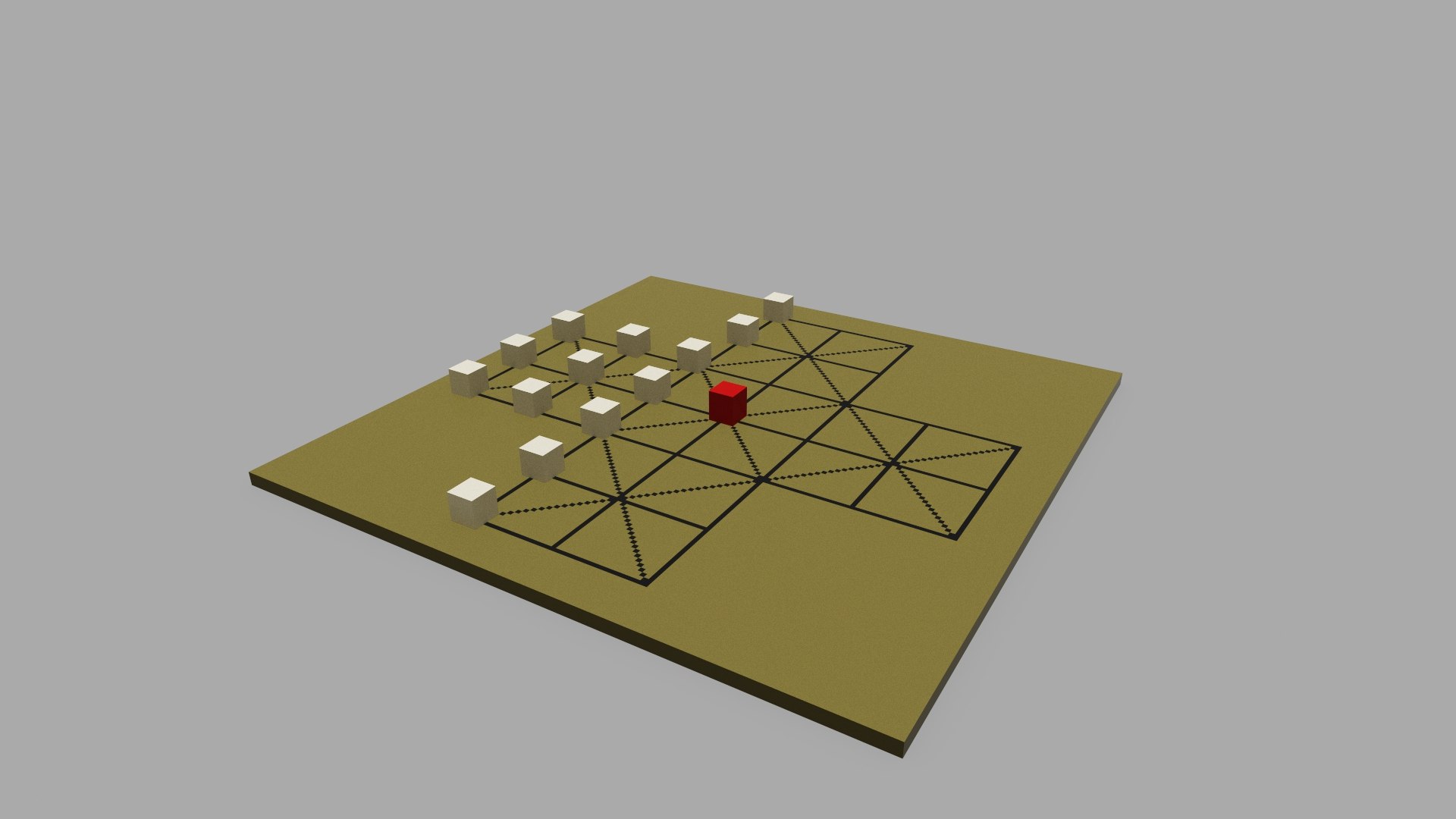 Voxel Fox and Geese Board Game 3D - TurboSquid 1863009