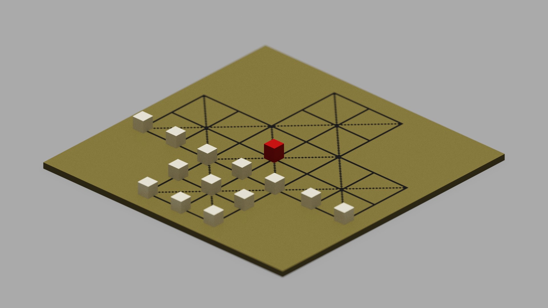 Voxel Fox and Geese Board Game 3D - TurboSquid 1863009