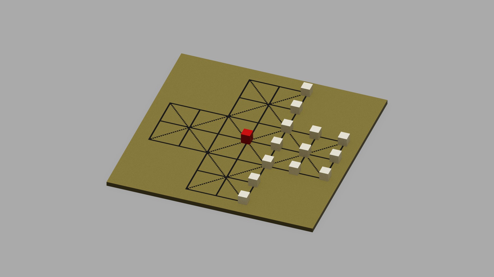 Voxel Fox and Geese Board Game 3D - TurboSquid 1863009