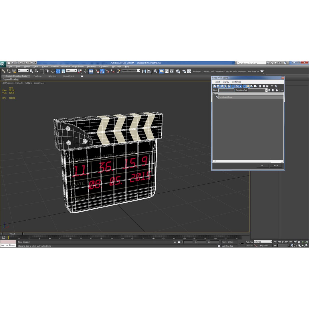 3d 3ds Digital Clapboard Modeled