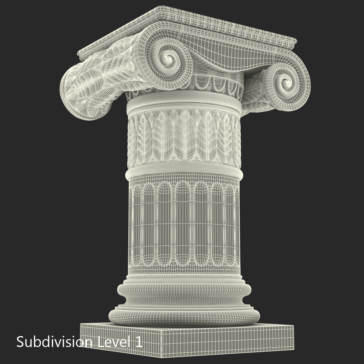3ds max ionic order column pedestal